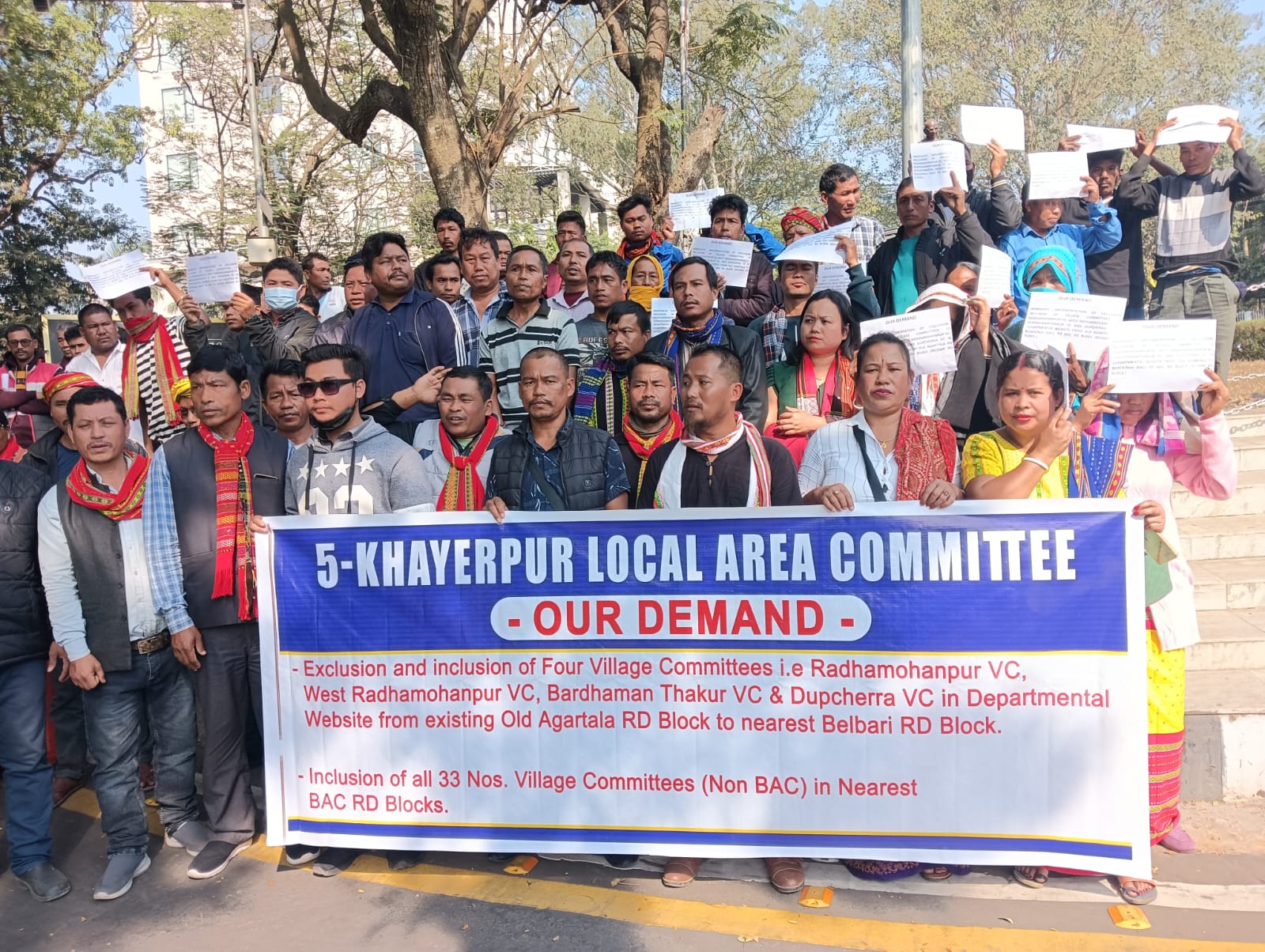5-Khayerpur Anchal Committee stages protest for inclusion of four ...